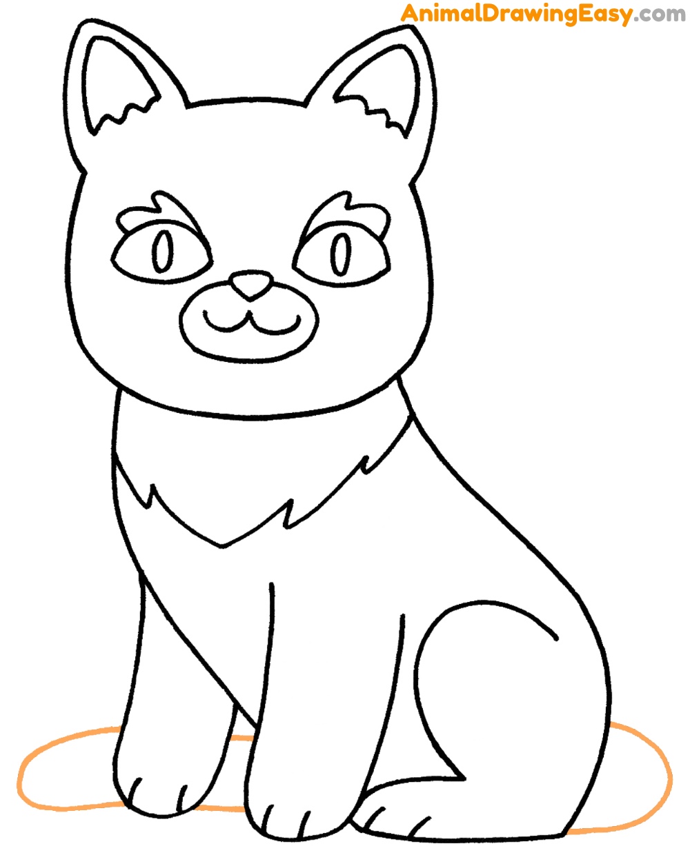 How to Draw a Cat - Animaldrawingeasy.com