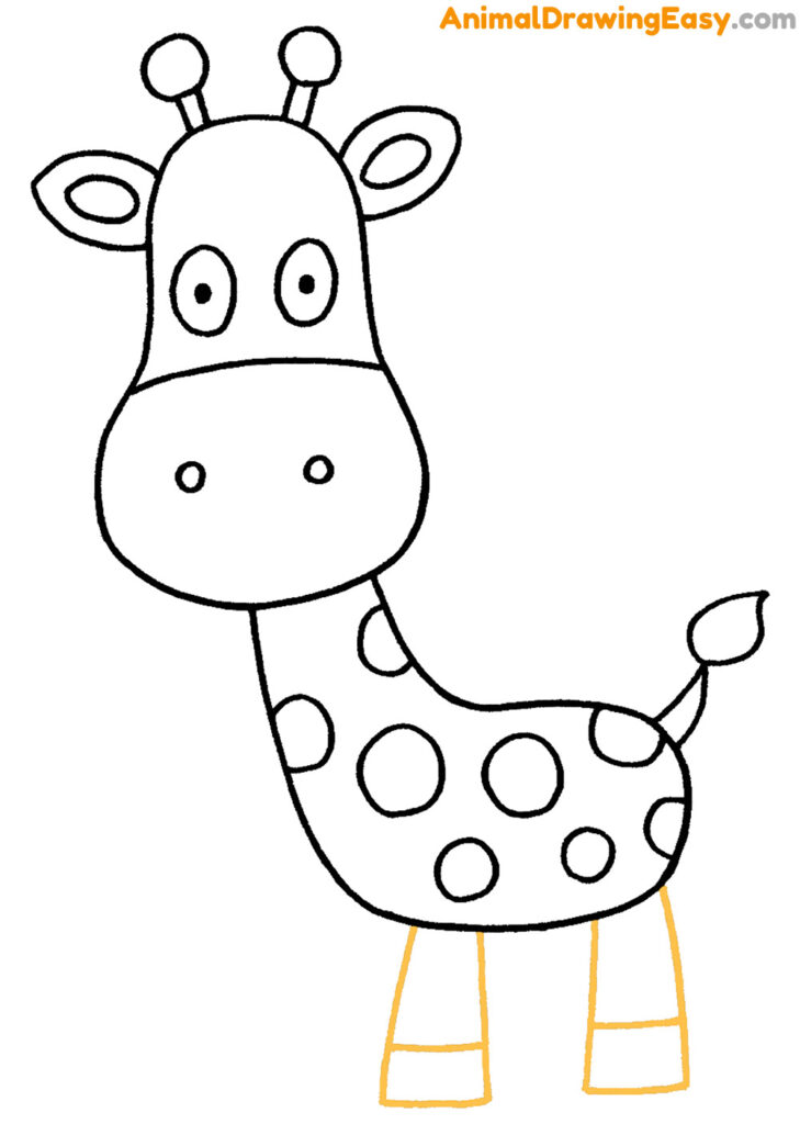 How to Draw a Baby Giraffe - Animaldrawingeasy.com
