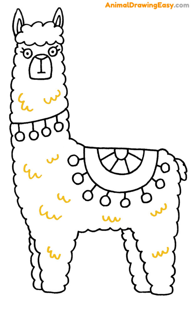 How to Draw an Alpaca - Animaldrawingeasy.com