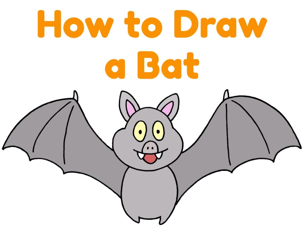How to Draw a Bat - Animaldrawingeasy.com