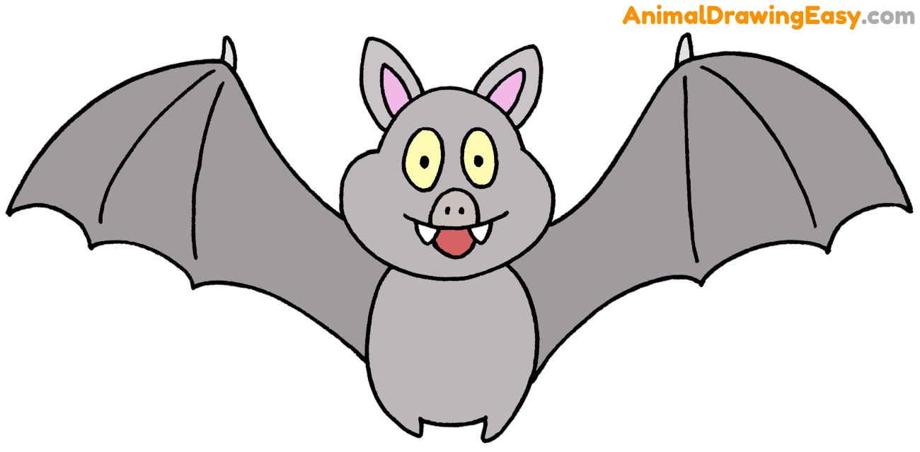 How to Draw a Bat - Animaldrawingeasy.com