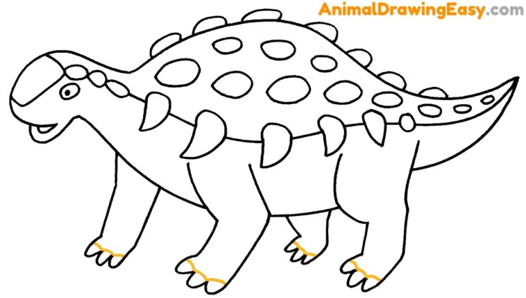 How to Draw an Ankylosaurus - Animaldrawingeasy.com